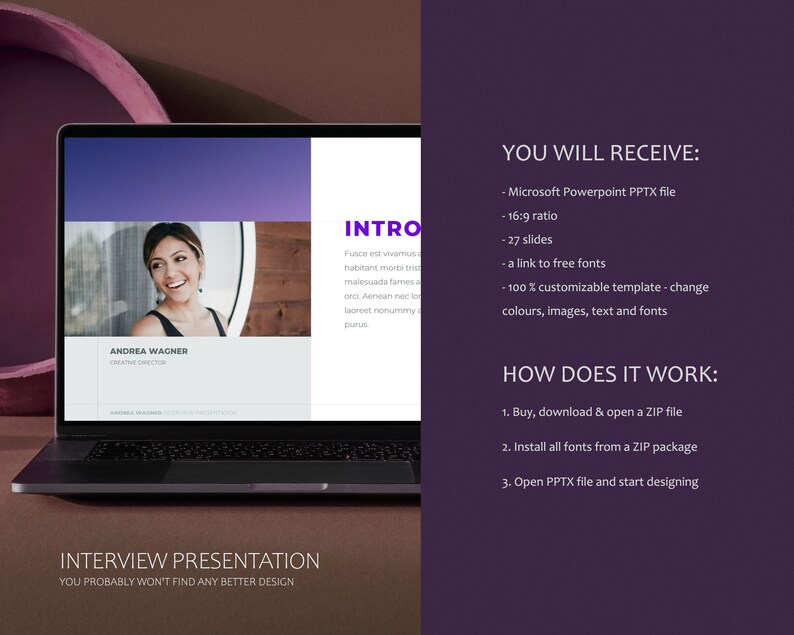 Job INTERVIEW Presentation Powerpoint Template - Etsy