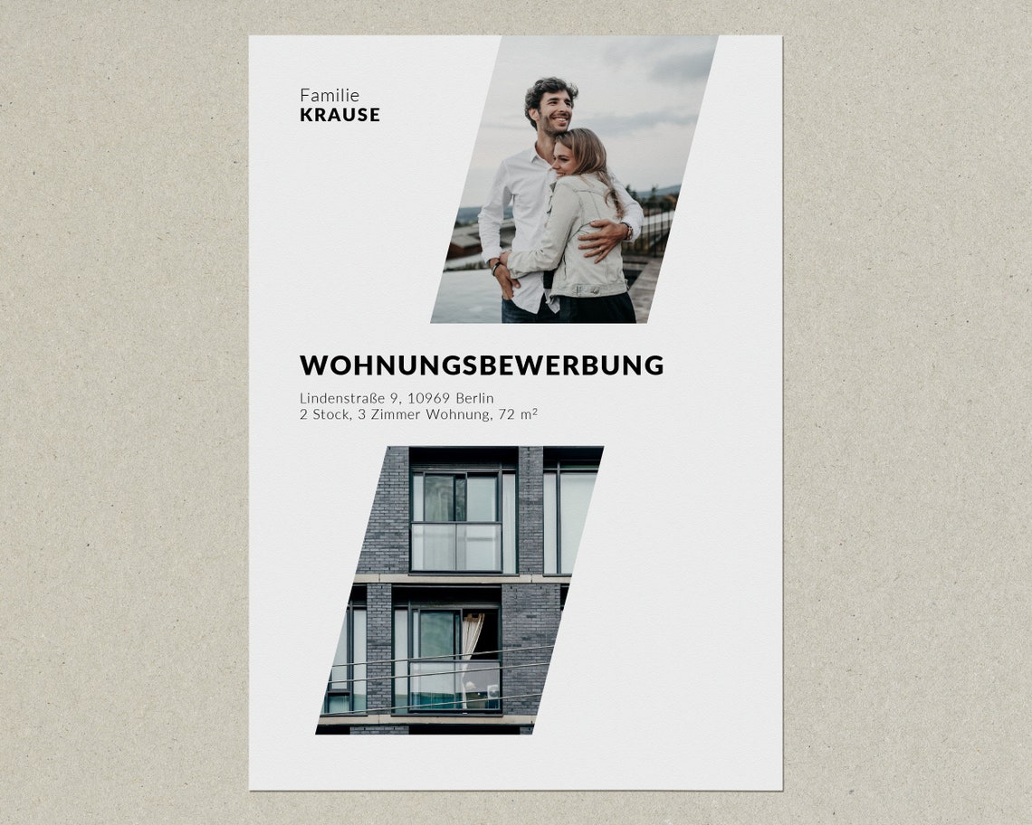 Vorlage Für Wohnungsbewerbung in Word. Bewerbungsunterlagen Für Die ...