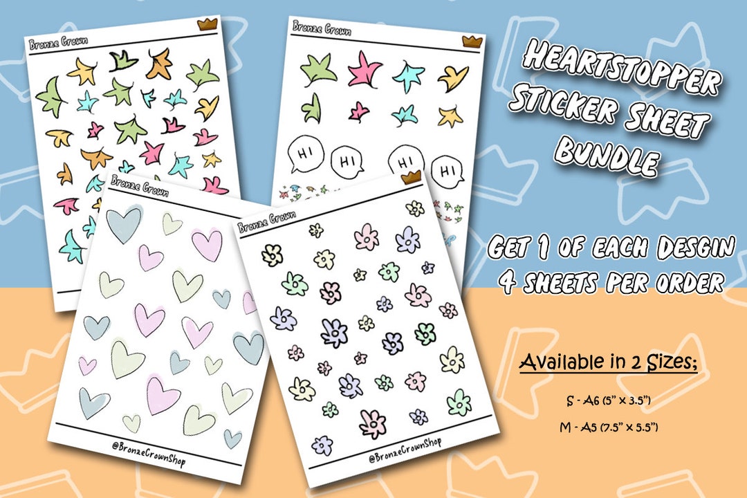 Heart Stopper Decal Sticker Sheet Bundle - 4 Sticker Sheet Set - 2 ...