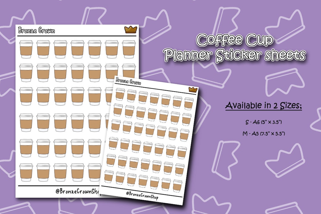 Coffee Cup - Sticker Sheet - 2 Sizes Available | Sticker Sheet ...