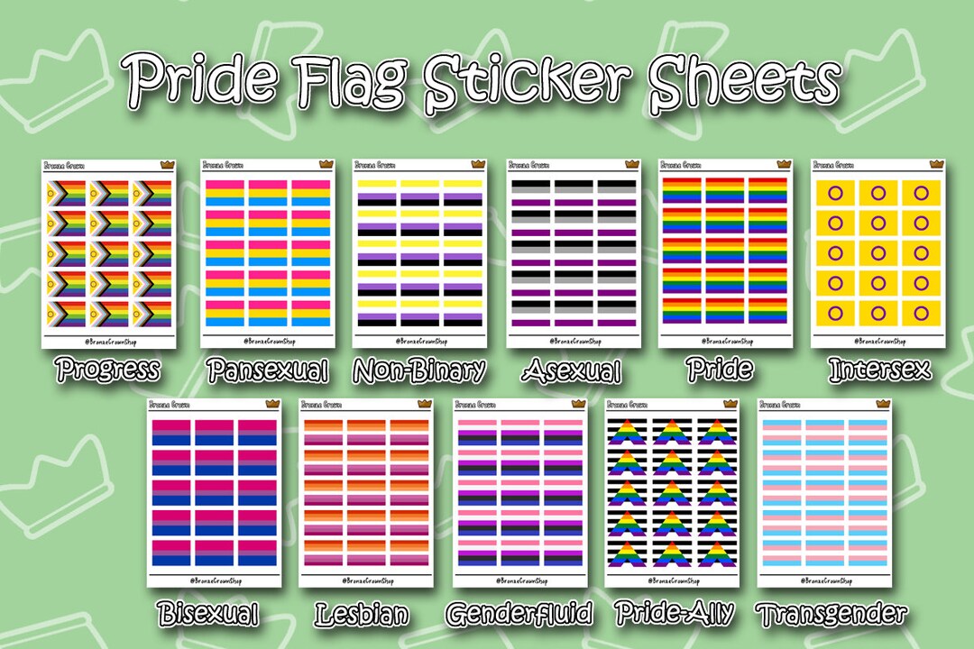 Pride Flag Sticker Sheets 11 Styles Planner Sticker - Etsy