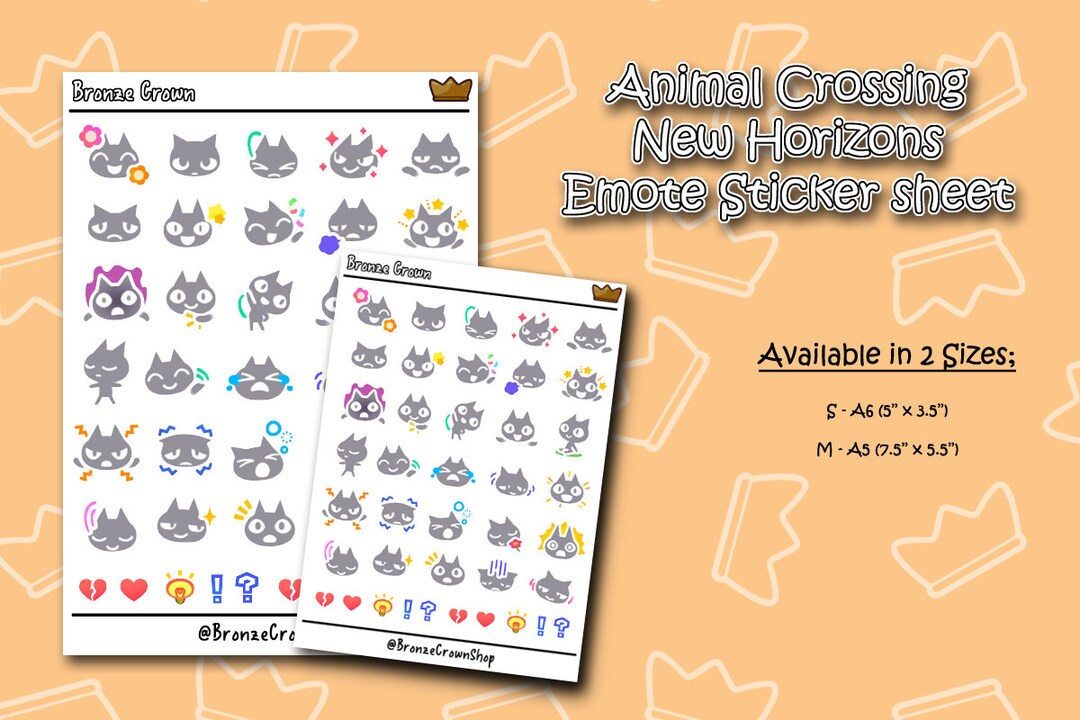 Animal Crossing New Horizons - Emotion Emote Icons - Sticker Sheet - 2 ...