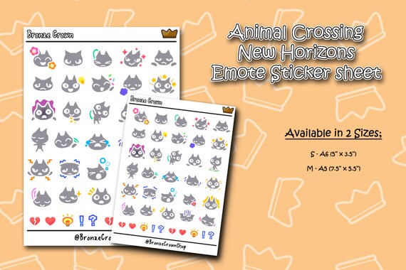 Animal Crossing New Horizons Emotion Emote Icons Sticker | Etsy