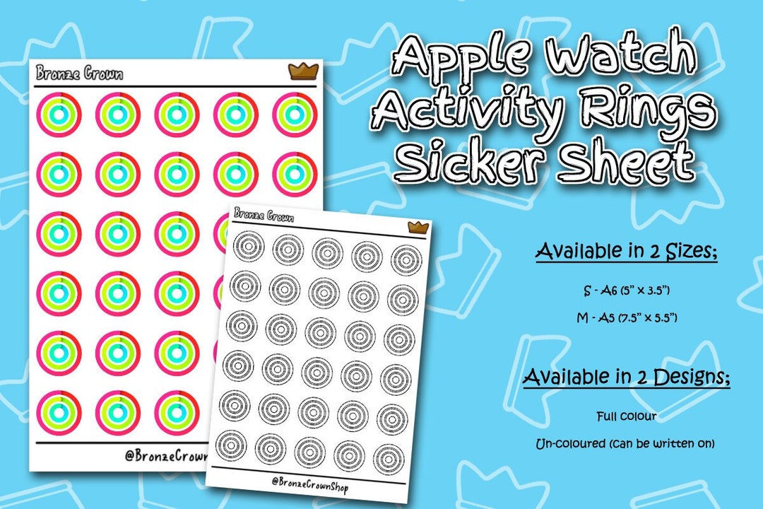 Apple Watch Activity Rings - Sticker Sheet - 2 Sizes Available ...