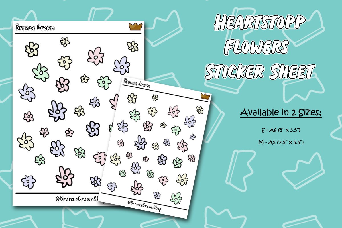 Heart Stopper Flowers Decal - Sticker Sheet - 2 Sizes Available ...