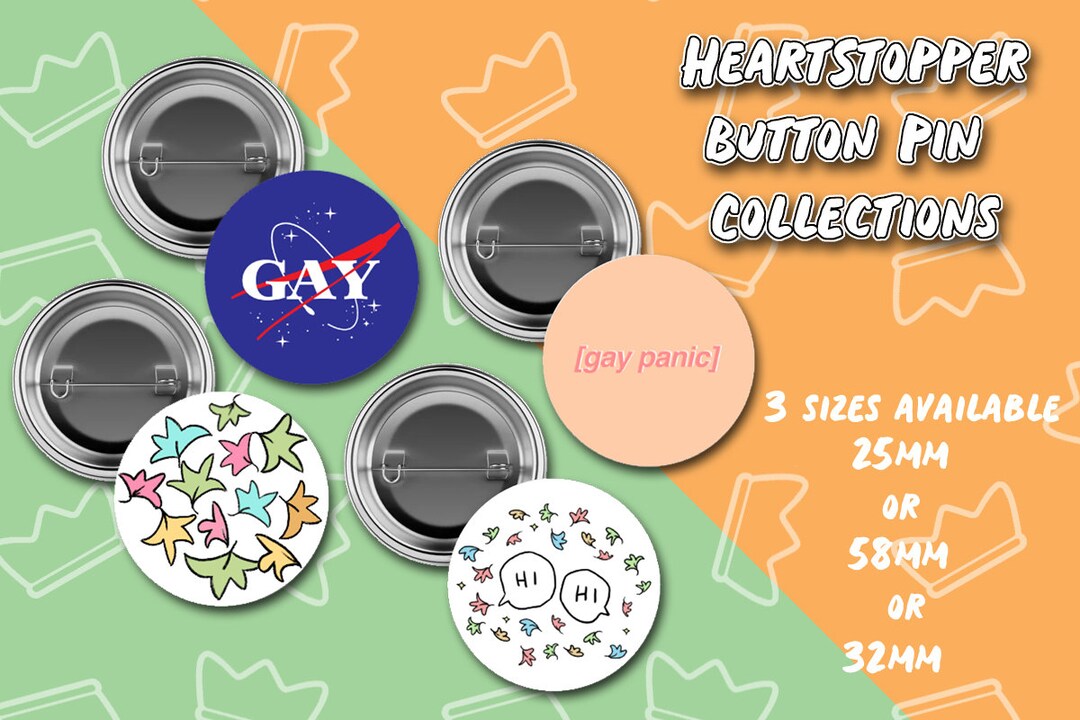 Heart Stopper Button Pins - Badge Set - 3 Sizes Available - Etsy