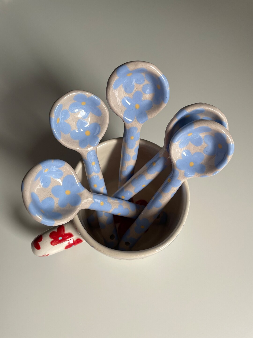 Light Blue Handmade Ceramic Spoons , Ceramic Spoons , Handmade Spoons ...