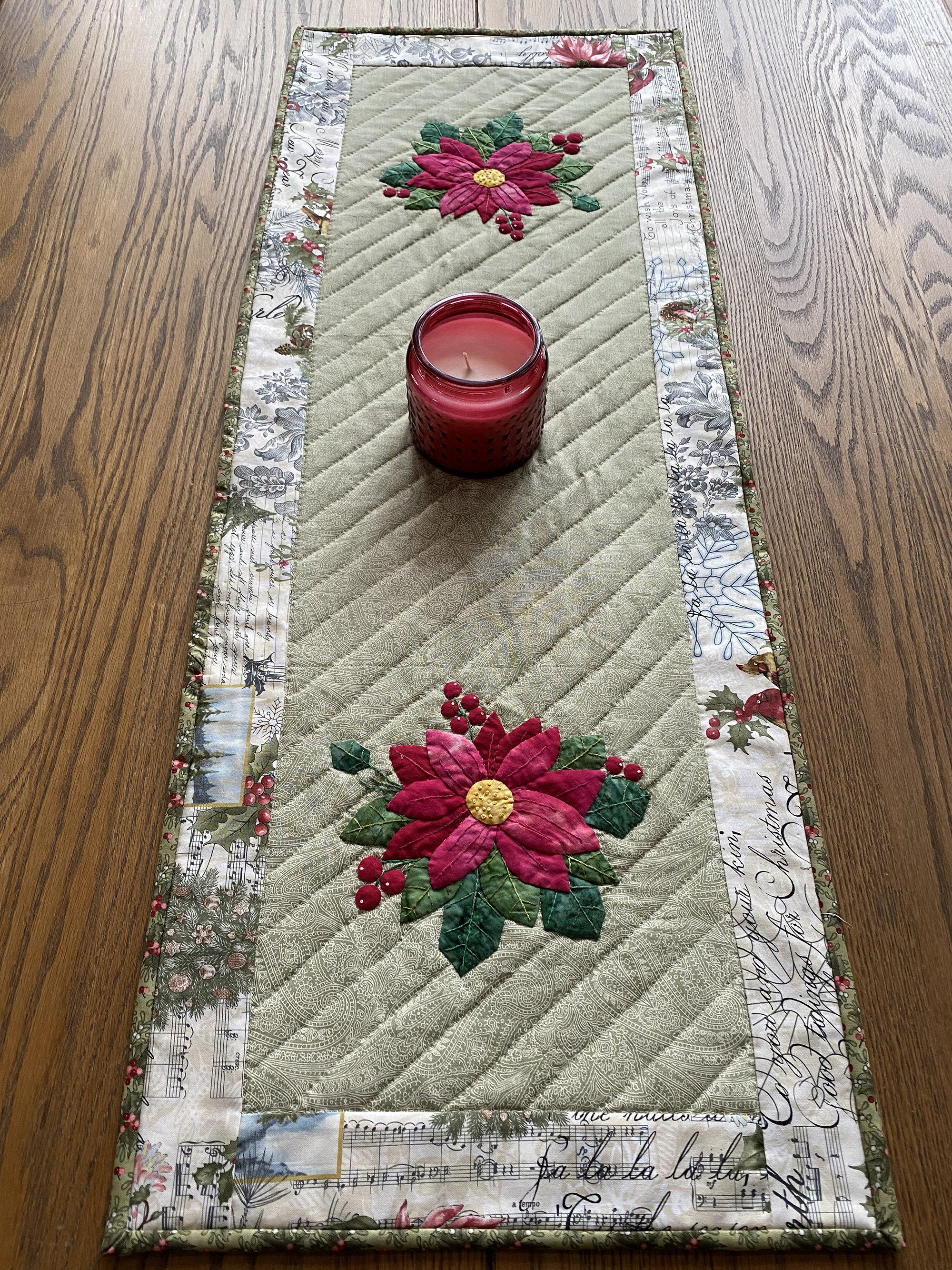 Poinsettia Table Runner PDF Appliqué Pattern - Etsy