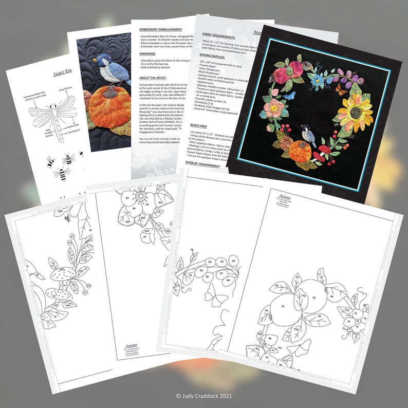 The Four Seasons Complete Quilt PDF Appliqué Pattern Set - Etsy