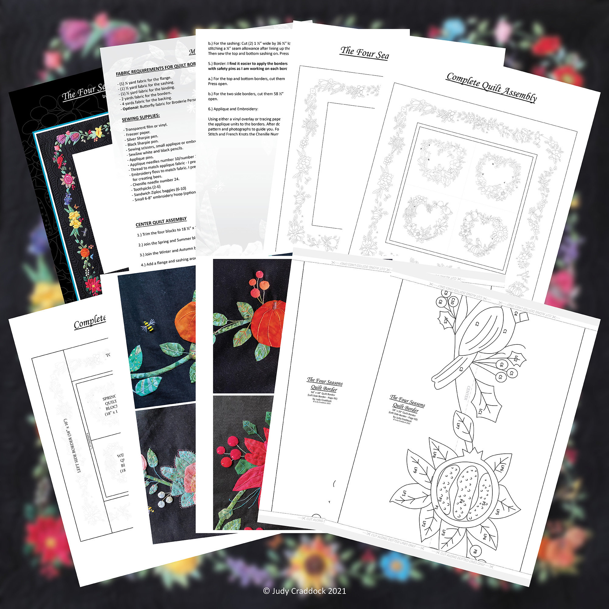 The Four Seasons Complete Quilt PDF Appliqué Pattern Set - Etsy