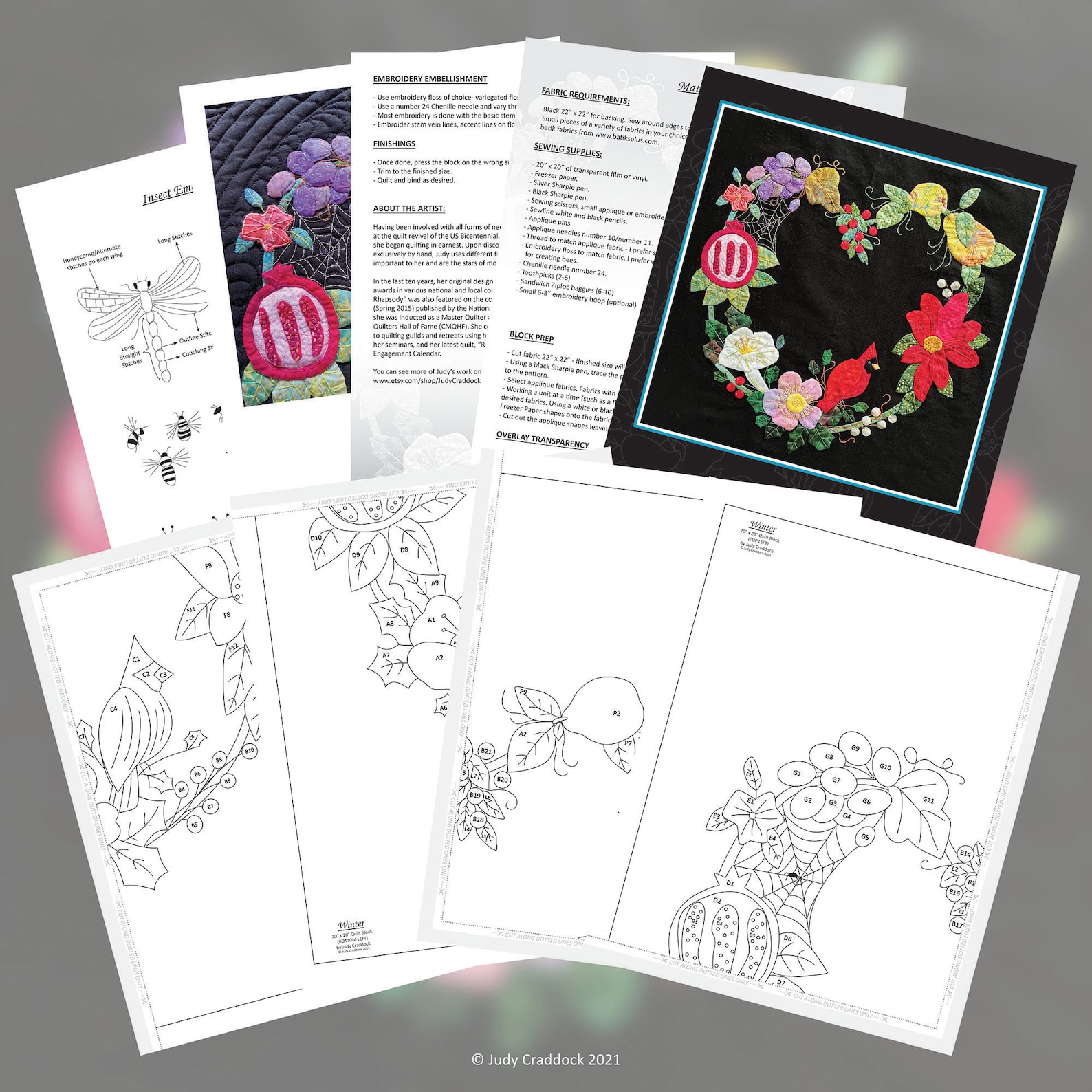 The Four Seasons Complete Quilt PDF Appliqué Pattern Set - Etsy