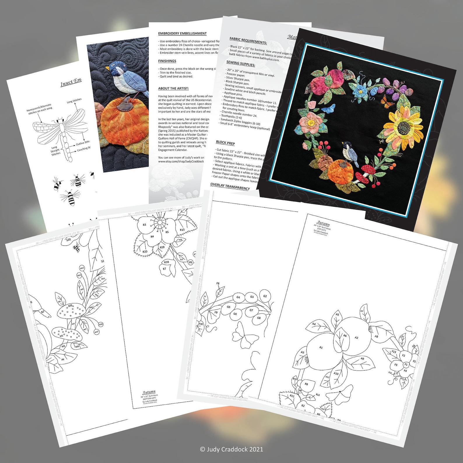 Autumn PDF Appliqué Pattern - Etsy