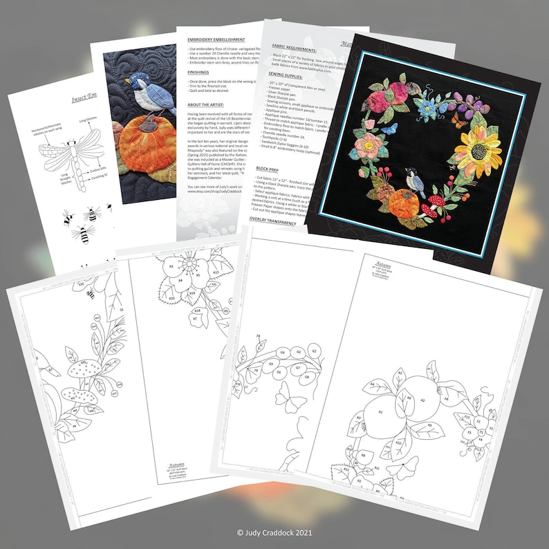 Autumn PDF Appliqué Pattern - Etsy UK