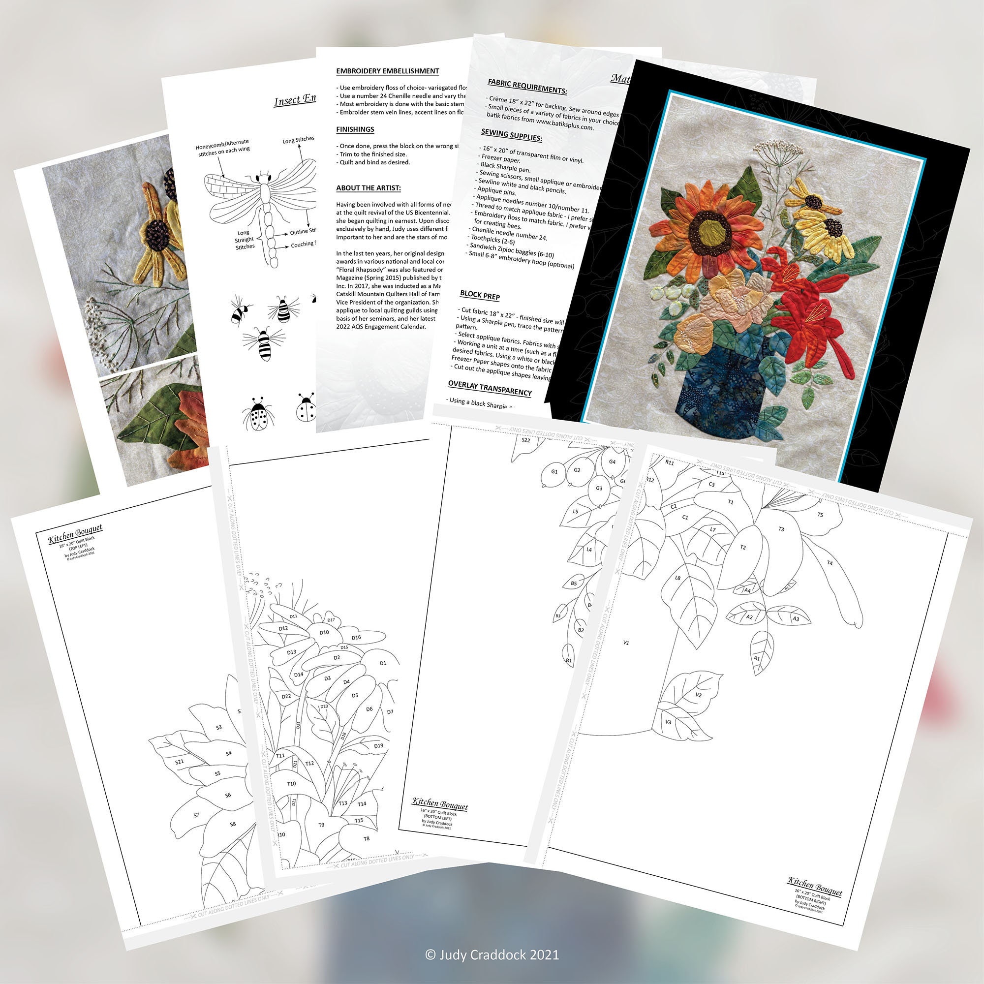 Kitchen Bouquet PDF Appliqué Pattern - Etsy