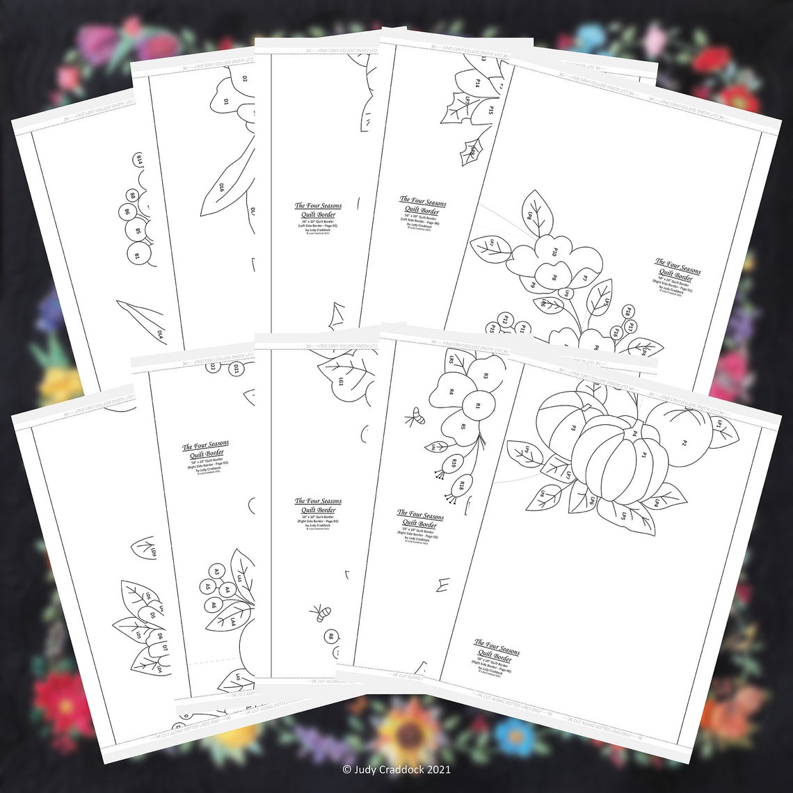 The Four Seasons Quilt Border PDF Appliqué Pattern - Etsy