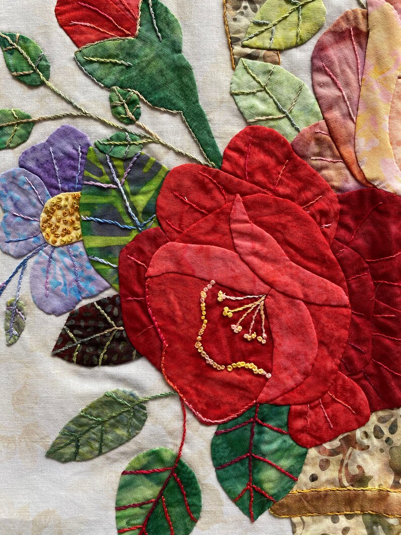 Rose Basket PDF Appliqué Pattern - Etsy