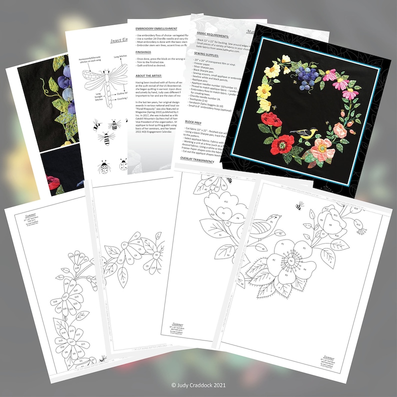 Summer PDF Appliqué Pattern - Etsy
