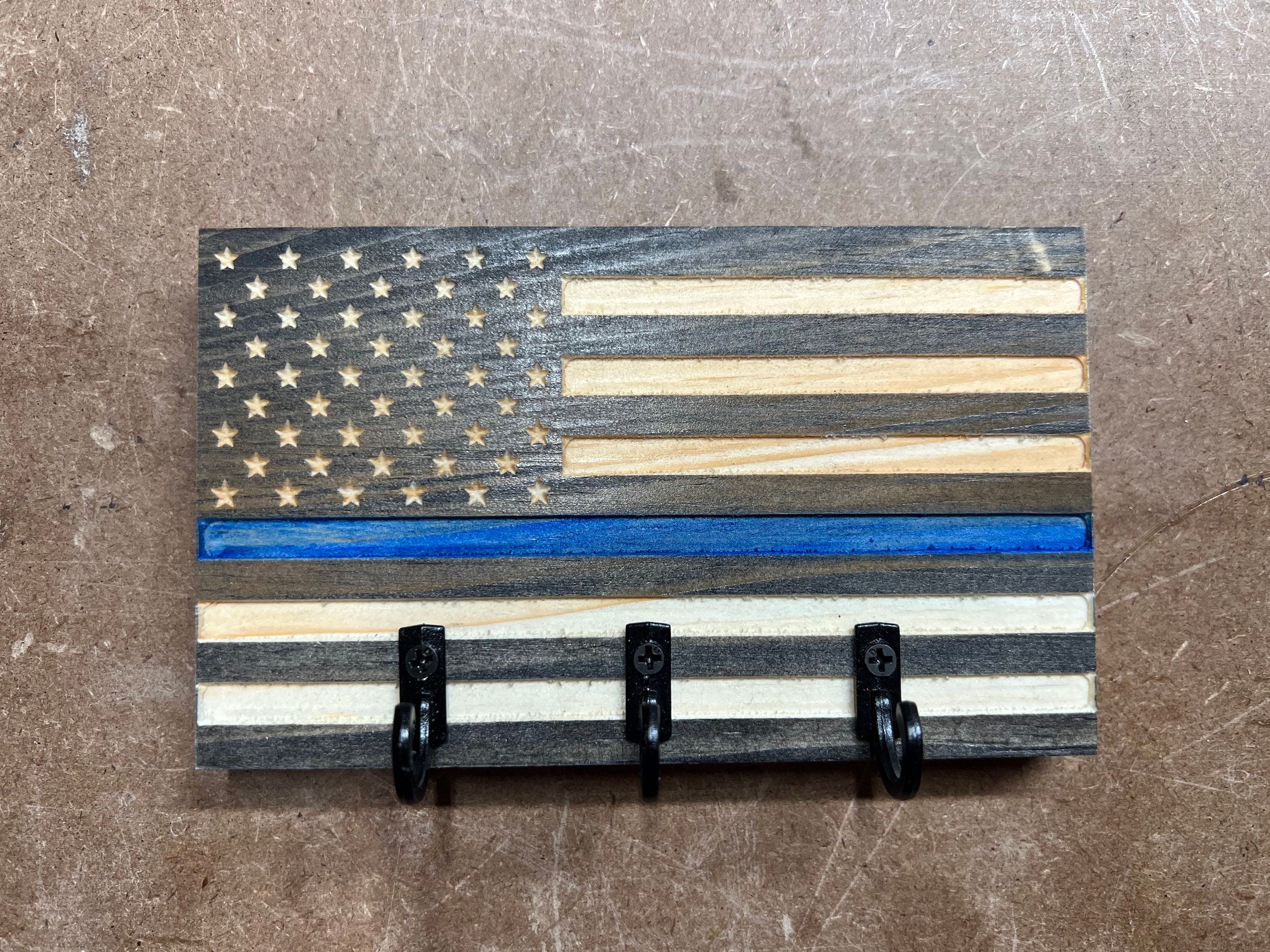 Thin Blue Line Flag Key Rack - Etsy