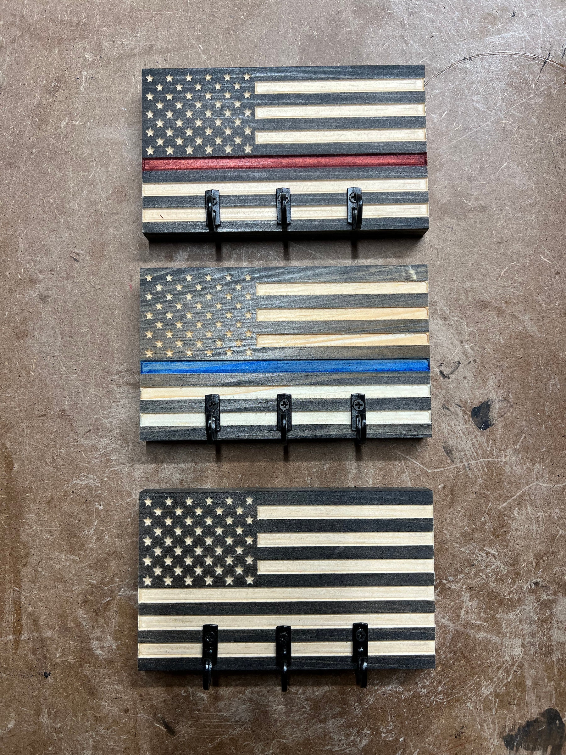 Thin Blue Line Flag Key Rack - Etsy
