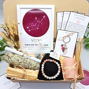 VIRGO Gift Set for Her, Virgo Crystals Bracelet, Zodiac Gift Box, Virgo ...