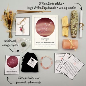 VIRGO Gift Set for Her, Virgo Crystals Bracelet, Zodiac Gift Box, Virgo ...