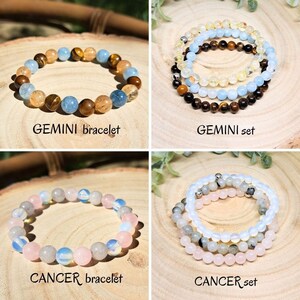 Zodiac Bead Bracelet for Women, Gemstone Bracelets Beaded, Birthstone ...