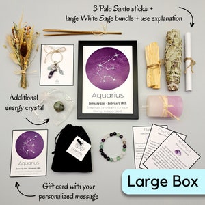 AQUARIUS Gift Box, Aquarius Zodiac Kit, Astrology Gift, February ...