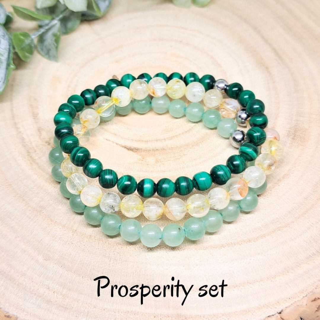 PROSPERITY Crystal Bracelet Set Good Fortune Jewelry Attract Wealth ...