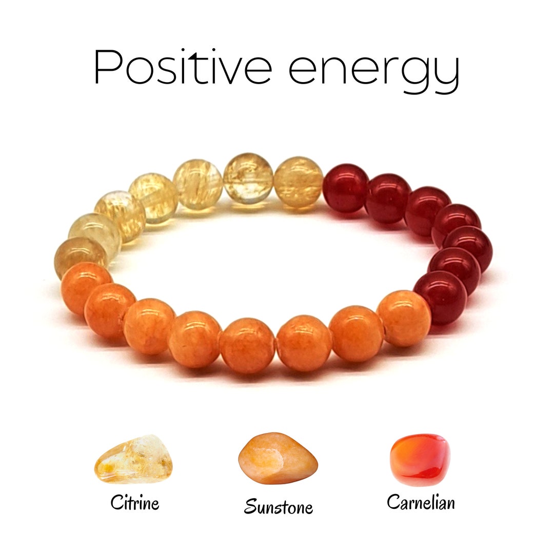 Positive Energy Bracelet, Carnelian, Citrine, Bracelet for Joy and ...