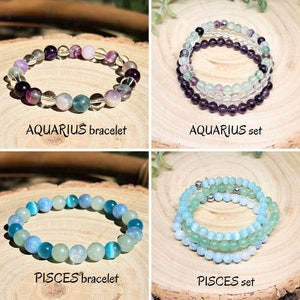 Zodiac Bead Bracelet for Women, Gemstone Bracelets Beaded, Birthstone ...
