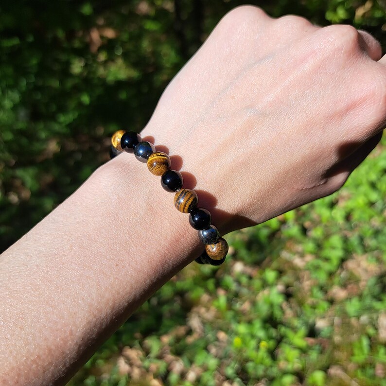 Crystals for Protection Bead Bracelet, Triple Protection Stone Beads ...
