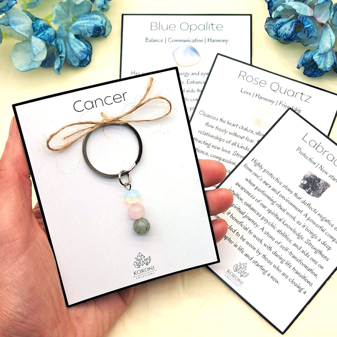 CANCER Zodiac Keychain, Cancer Keyring, Zodiac Keychain, Astrology ...