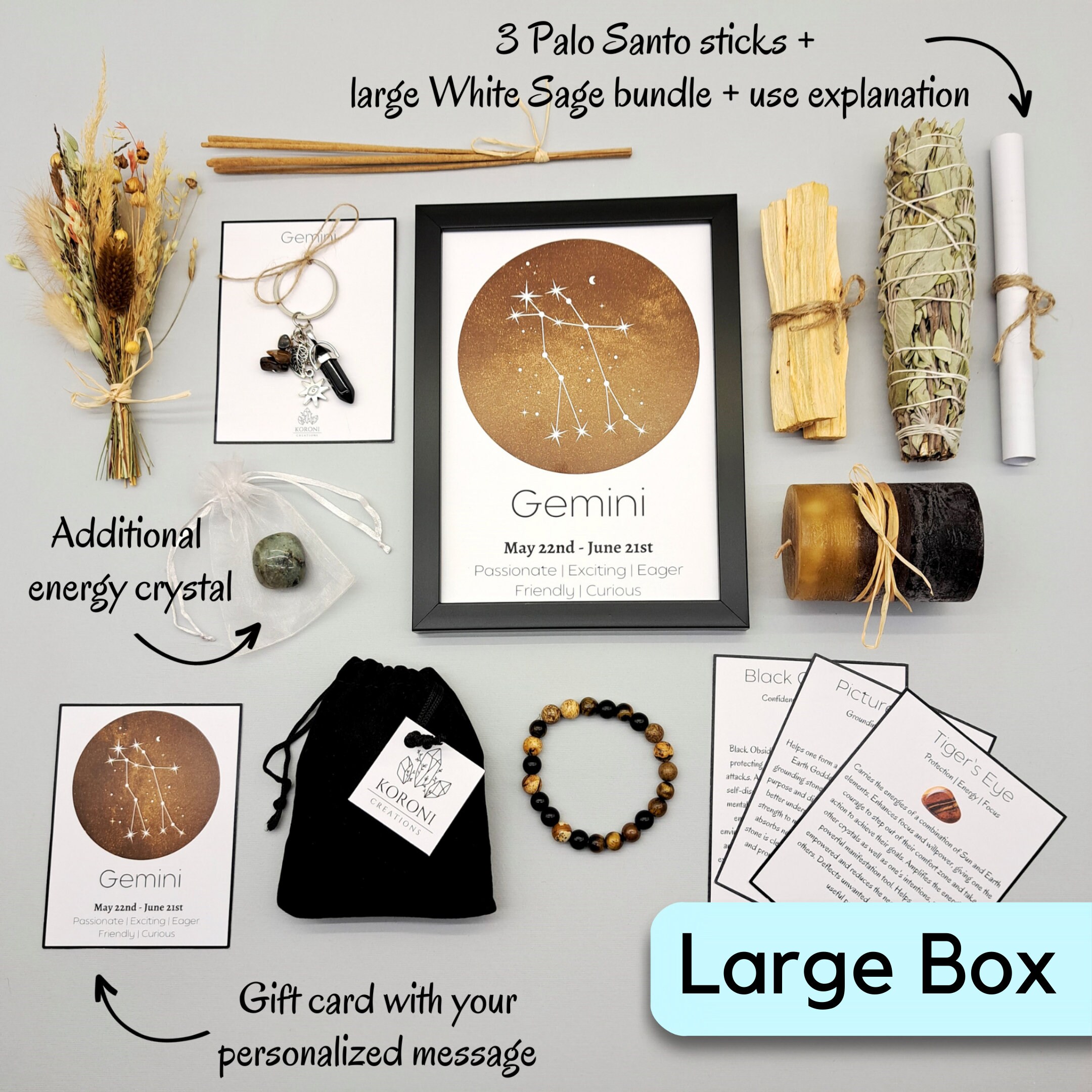 GEMINI Zodiac Crystal Set, Gemini Zodiac Birthstones, Crystal Kit for ...
