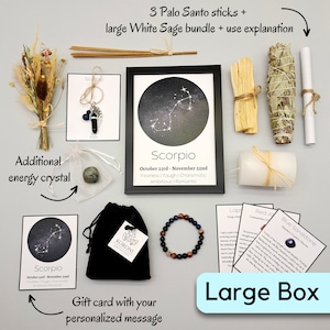 SCORPIO Zodiac Gift Box, Scorpio Crystal Set, Scorpio Birthstone Kit ...