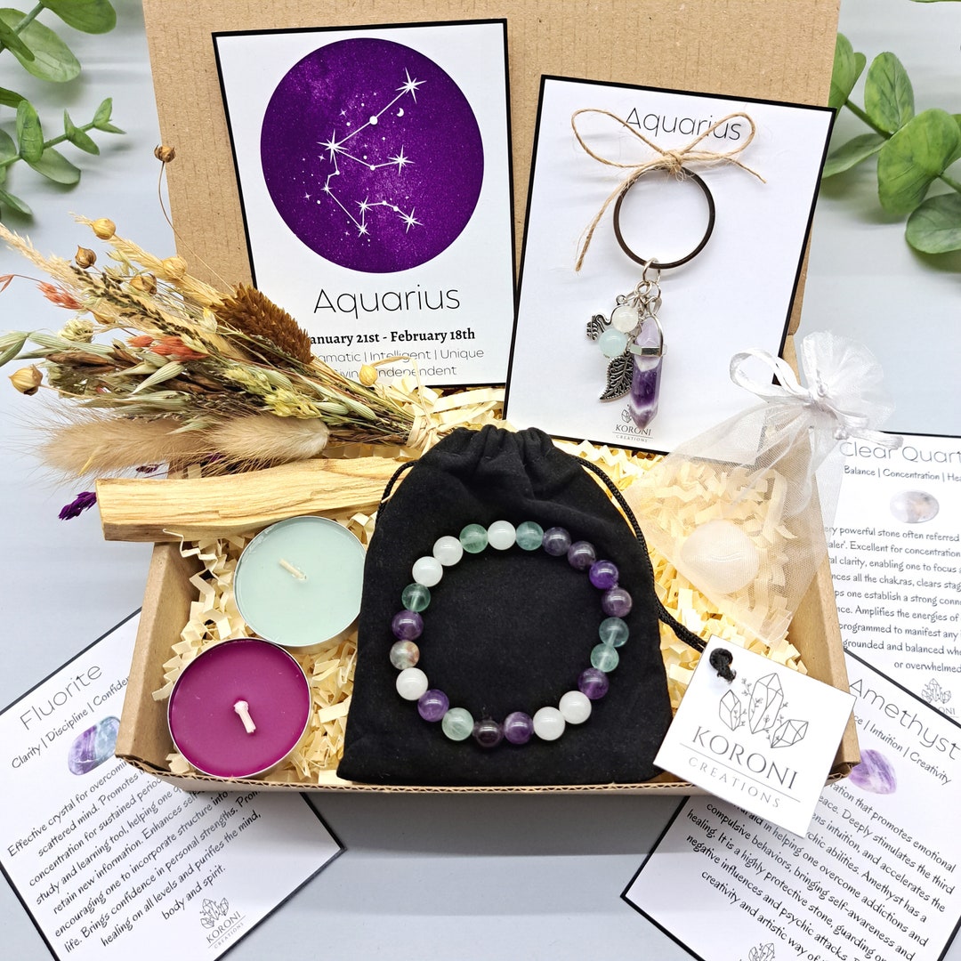 AQUARIUS Gift Box, Aquarius Zodiac Kit, Astrology Gift, February ...