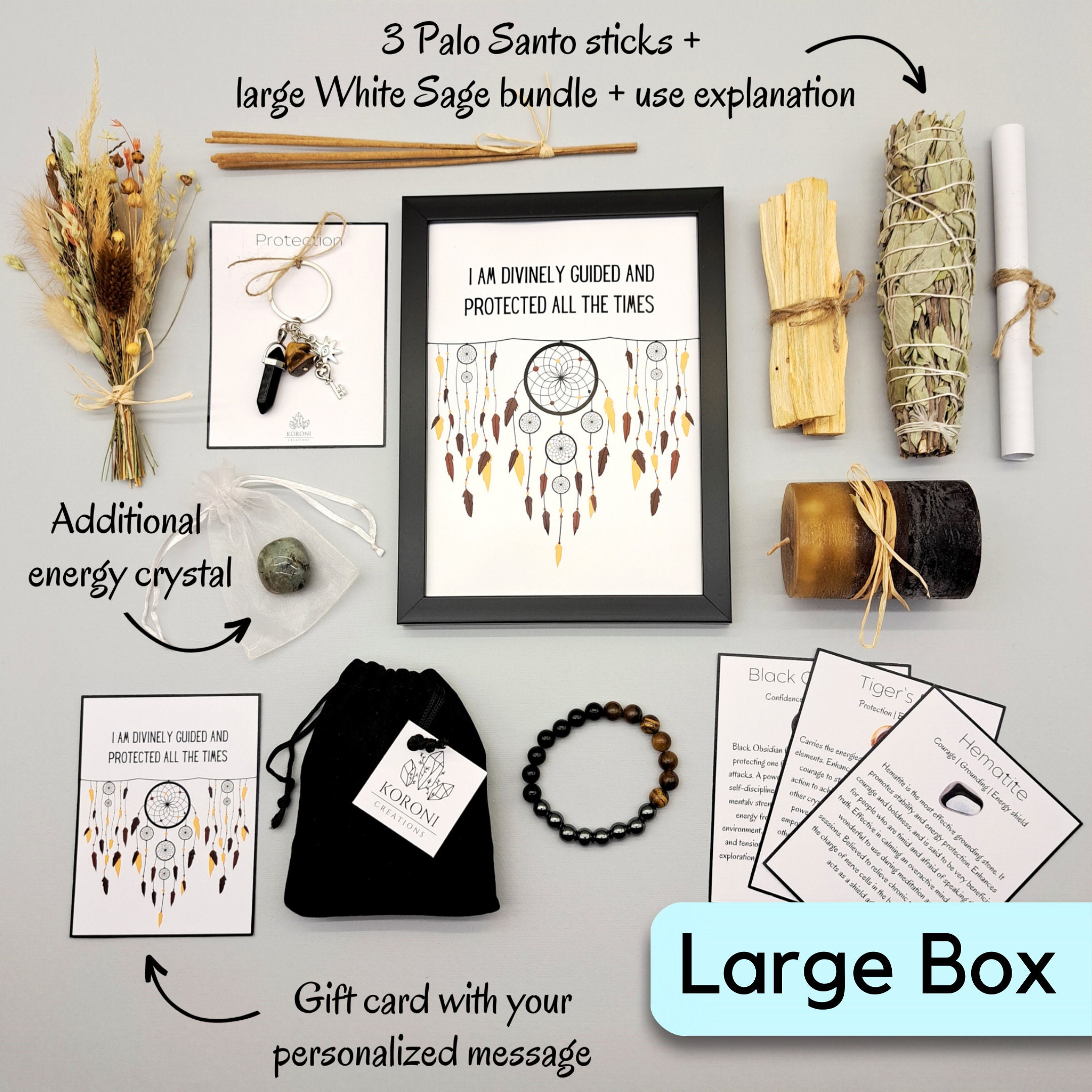 PROTECTION Gift Box, Protection Crystal Bracelet, Negative Energy ...