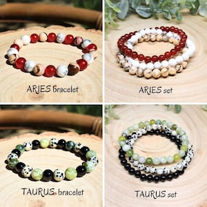 Zodiac Bead Bracelet for Women, Gemstone Bracelets Beaded, Birthstone ...