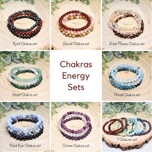 Healing Crystal Bracelet Sets Beaded Gemstone Bracelets for Women ...