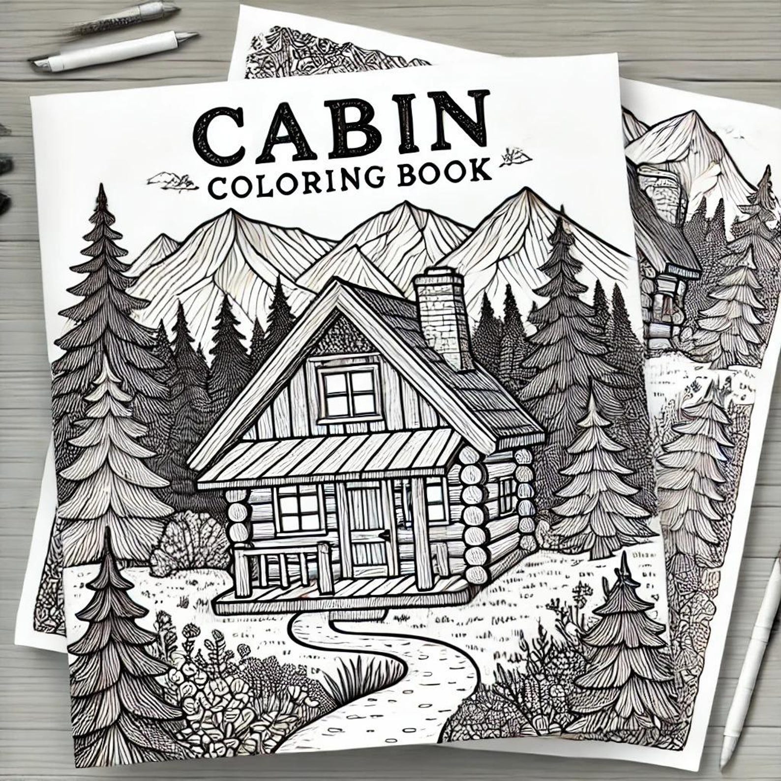 Cabin in the Woods Coloring Book Pages - Cabin Coloring Book - Variety ...