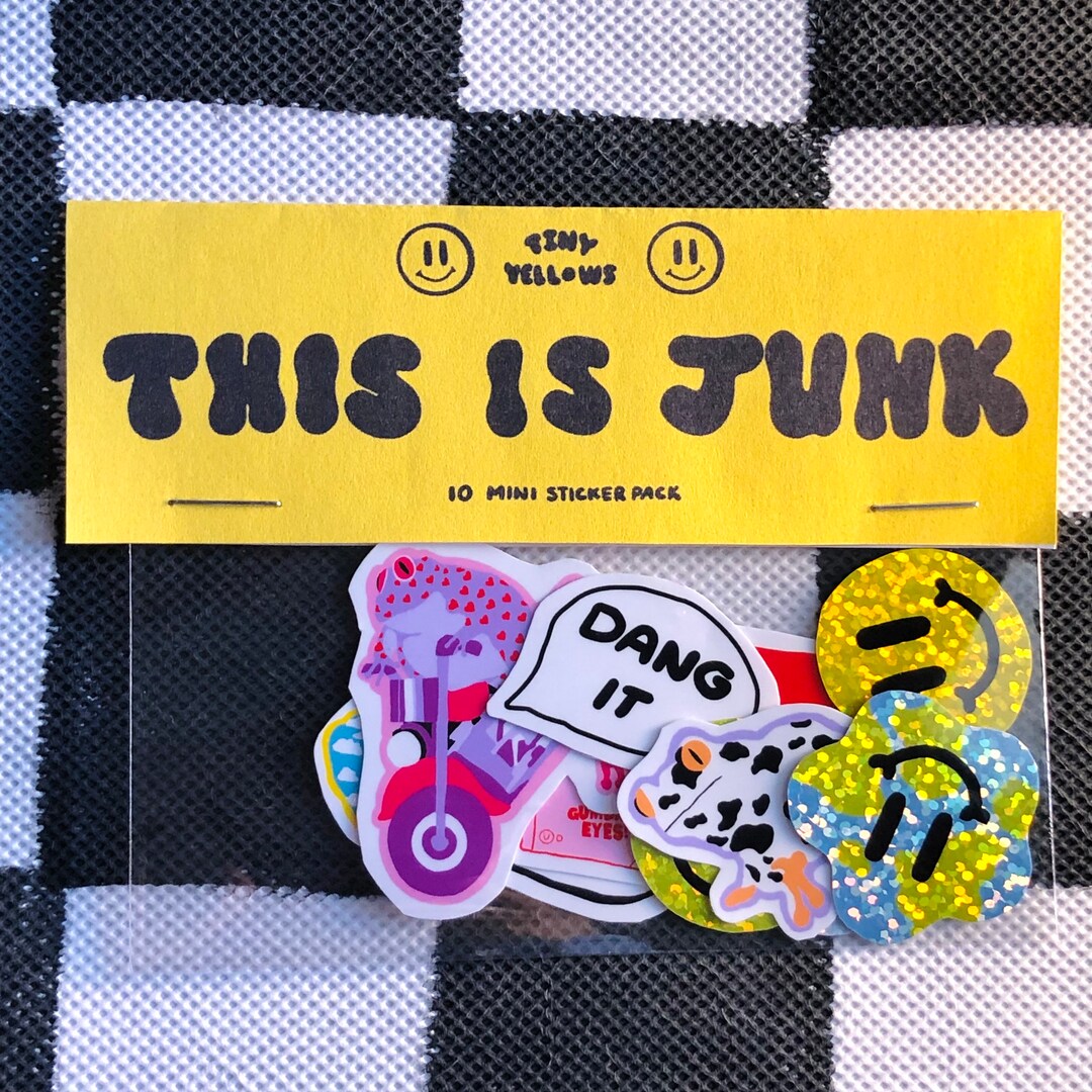 This is Junk Mini Sticker Pack | 10 Random Mini Stickers - Etsy