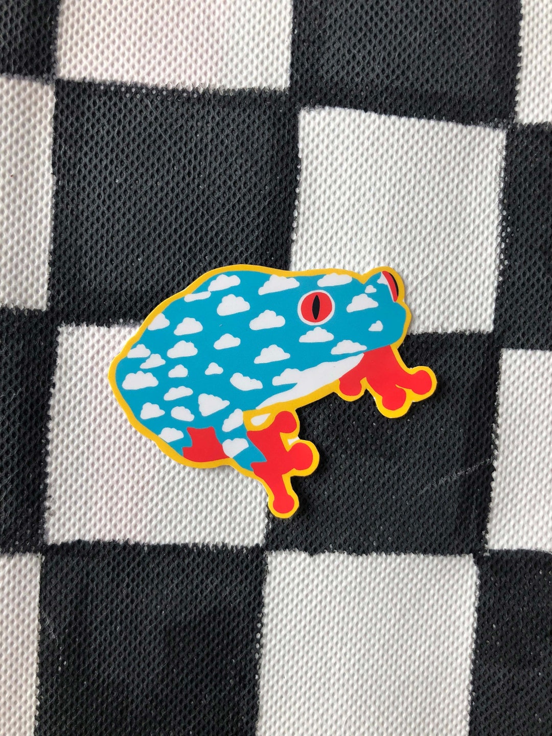 Sky Frog Glossy Sticker Original Art Frog Sticker Cute - Etsy