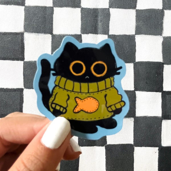 Black Cat Stickers - Etsy