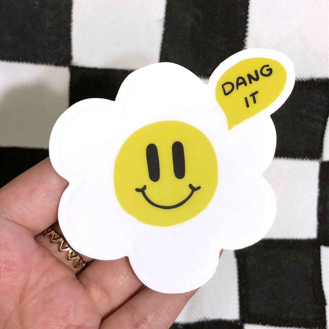 Dang It Daisy Vinyl Sticker Cute Sticker Original Artwork - Etsy