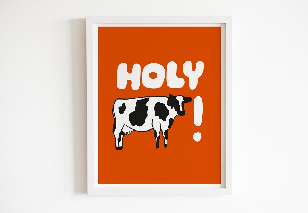 8x10 HOLY COW Art Print Original Artwork for Room Decor - Etsy