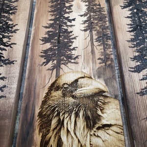 Handmade Original Raven Wood Wall Art Decor Handmade on Vancouver ...