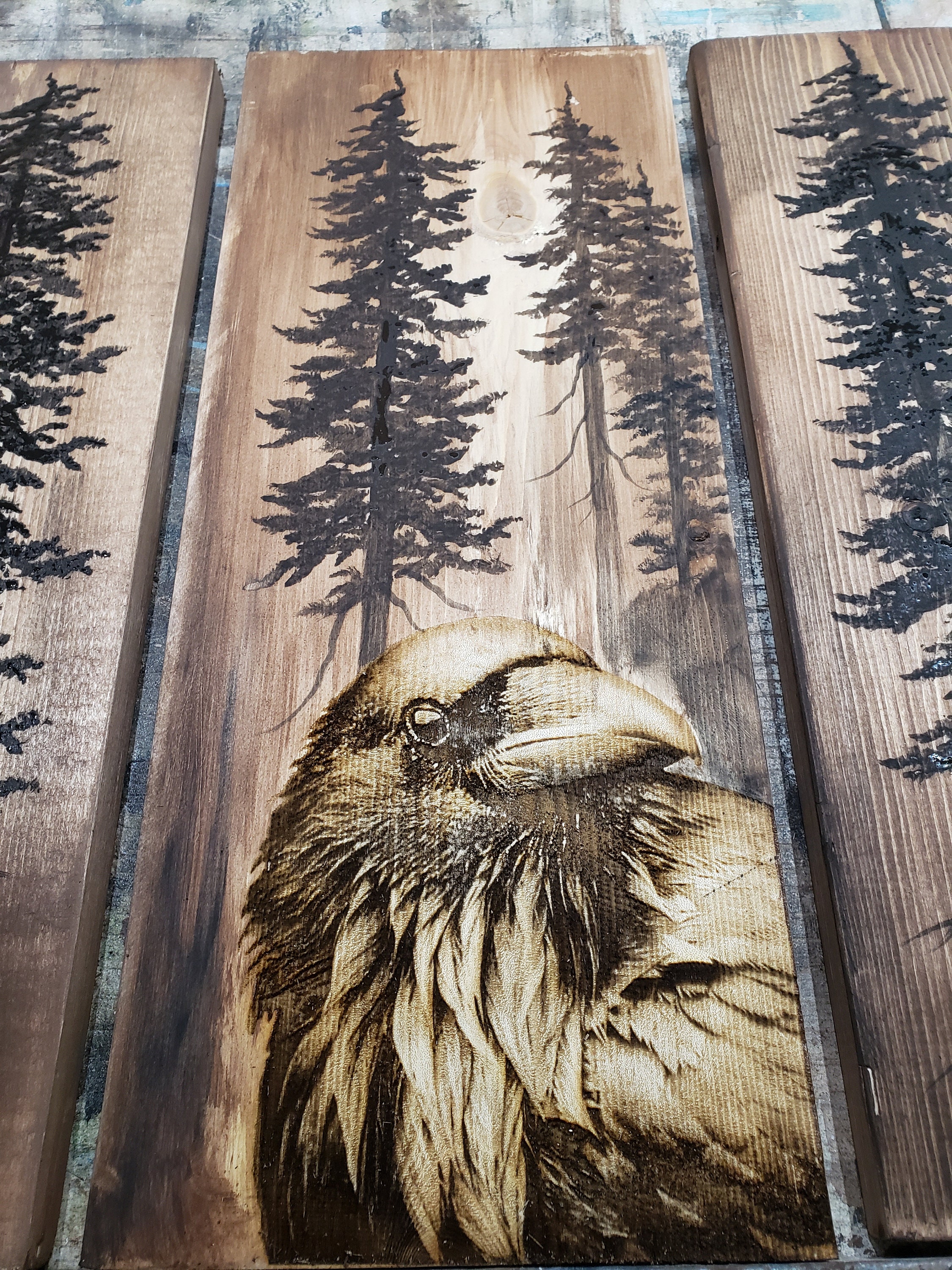Handmade Original Raven Wood Wall Art Decor Handmade on - Etsy