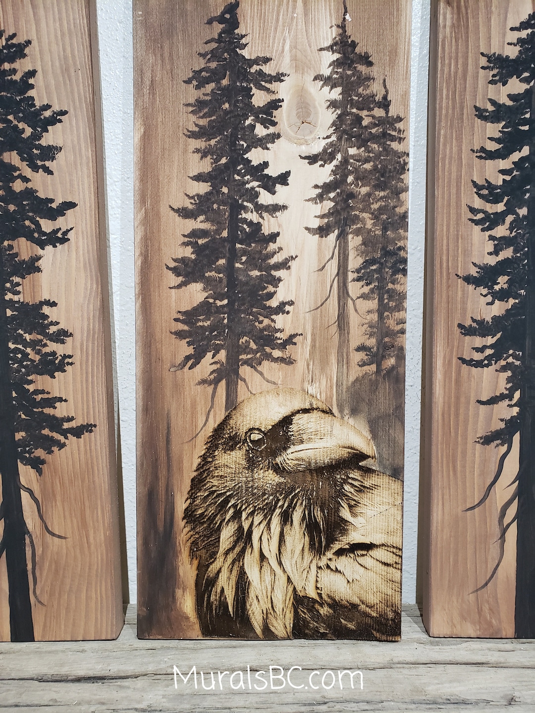 Handmade Original Raven Wood Wall Art Decor Handmade on Vancouver ...