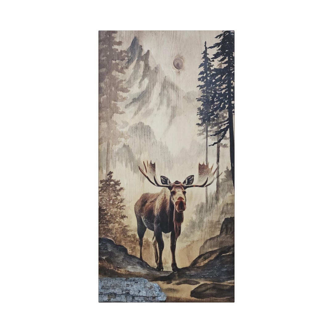 Large 15"x 30" Inch, Moose Art Canvas Print, Nature Decor, Wilderness ...