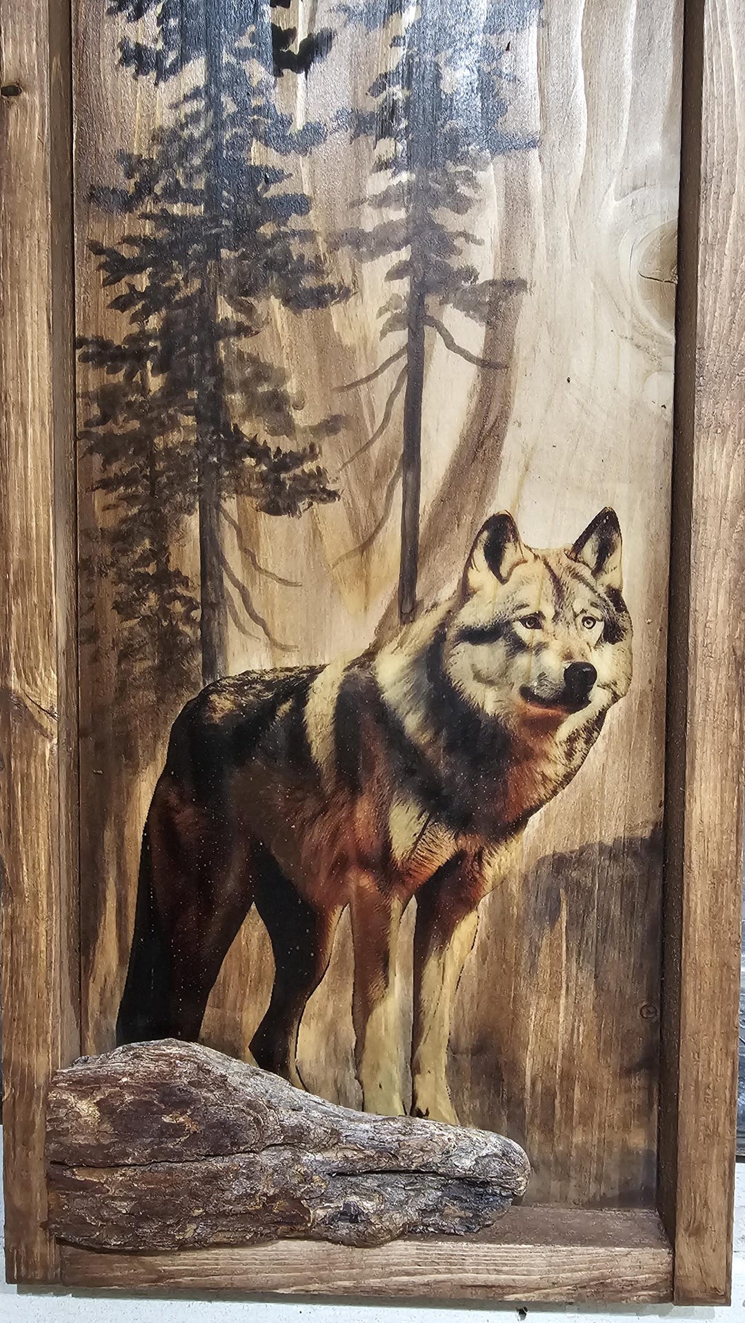 Custom Made to Order Wolf Handmade Wall Art Decor on Wood Ready to Hang ...