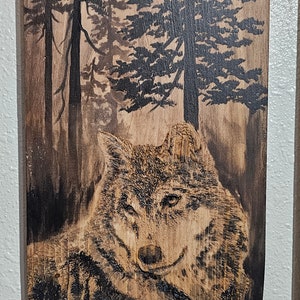 Custom Made to Order Wolf Wall Art Decor on Wood (set of 3) Ready to ...